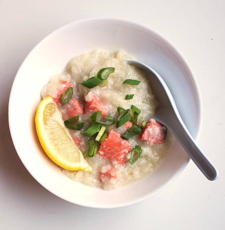 Salmon Congee (Fish Porridge) - Pregnancy Eats