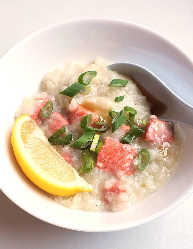 Salmon Congee (Fish Porridge) - Pregnancy Eats